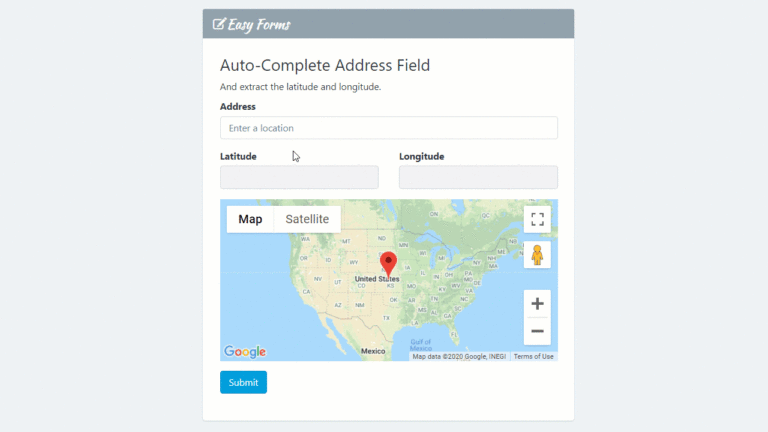 Google Places Autocomplete – Easy Forms | PHP Form Builder with Drag & Drop